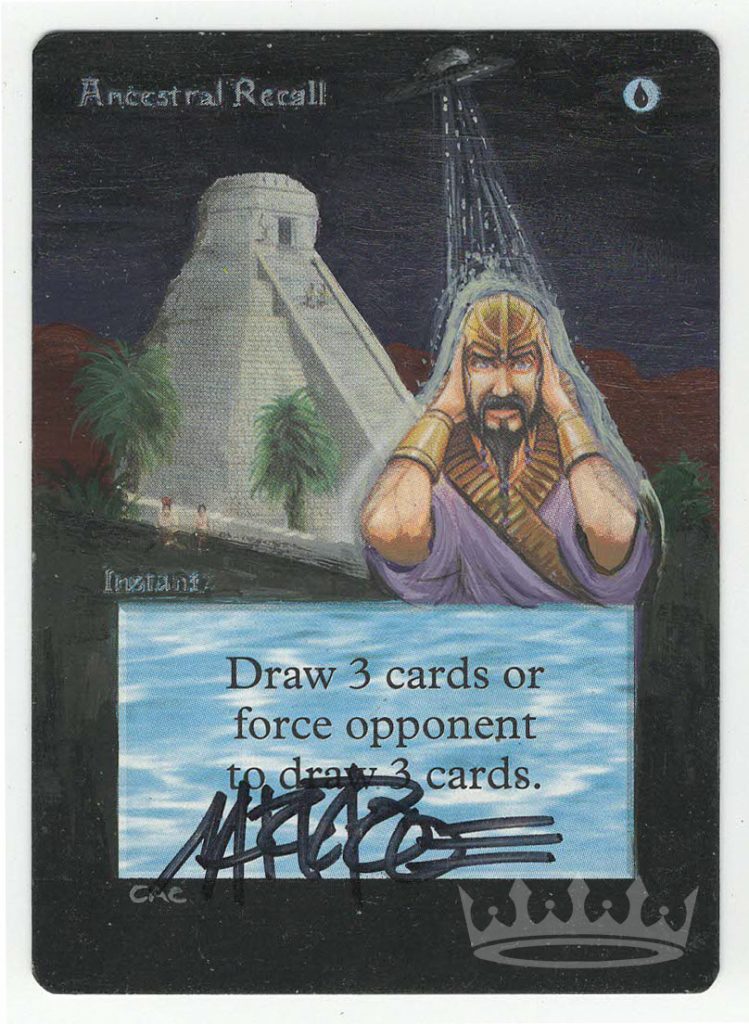 Ancestral Recall (Unlimited, altered, signed) – MTGKingpin